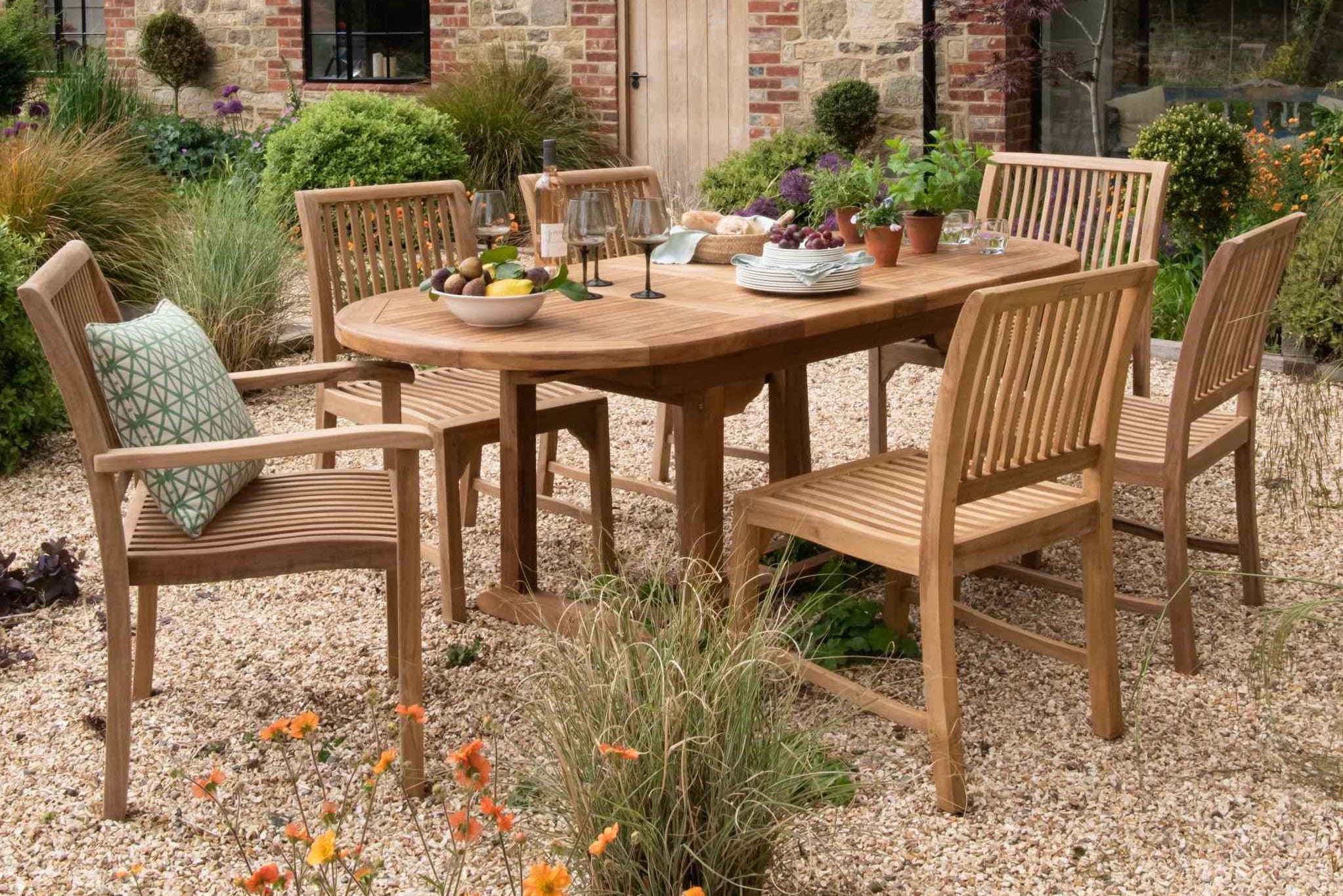 Lily Rectangular Side Teak Table | Teak Garden Furniture | Teakunique