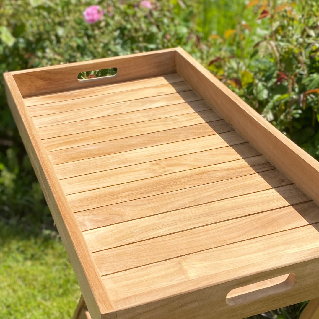 Teak Butlers Tray with Folding Stand | Teak Garden Furniture | Teakunique