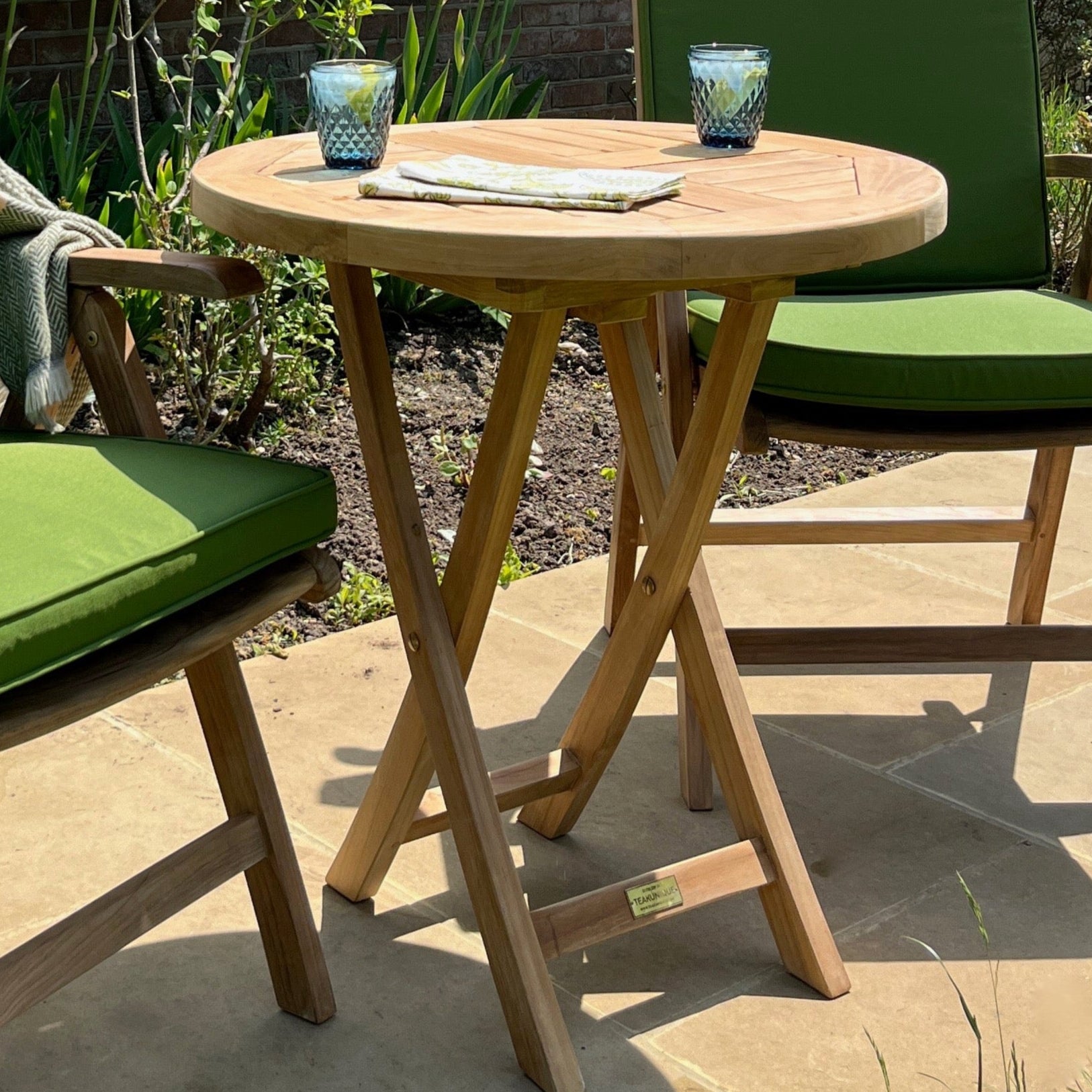 Jasmine Round Folding Teak Table | Teak Garden Furniture | Teakunique