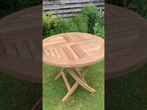 Jasmine Round Folding Teak Table | Teak Garden Furniture | Teakunique